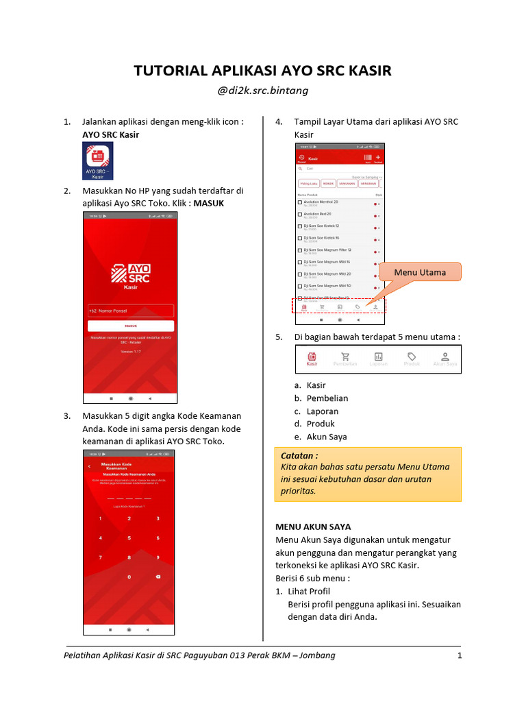 Tutorial Aplikasi AYO SRC - Kasir V1.17 | PDF