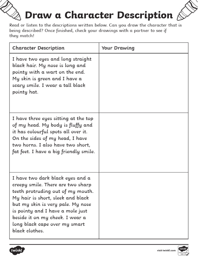 Kids' Character Drawing Game | PDF