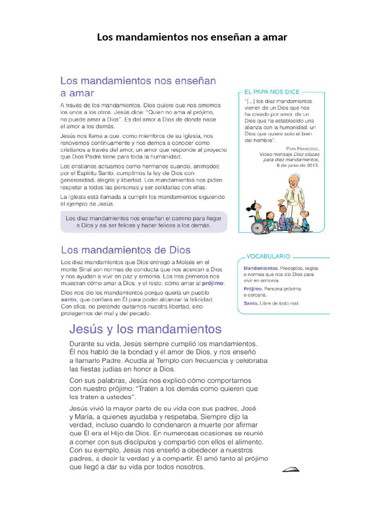 7 Los Mandamientos Nos Enseñan A Amar | PDF