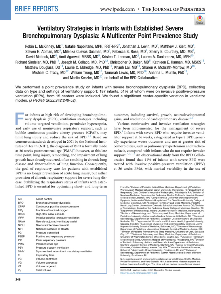 Ventilation Strategies for Severe Established Bpd | PDF | Neonatology ...