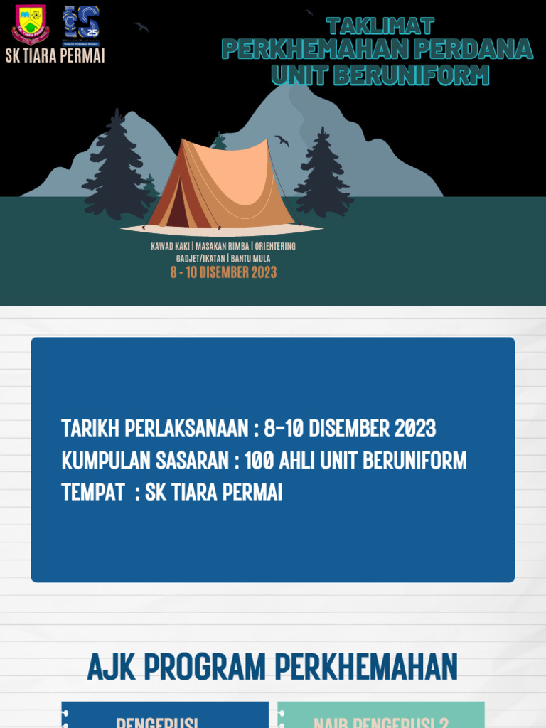 Ajk & Jadual Tugas Guru Perkhemahan Beruniform | PDF