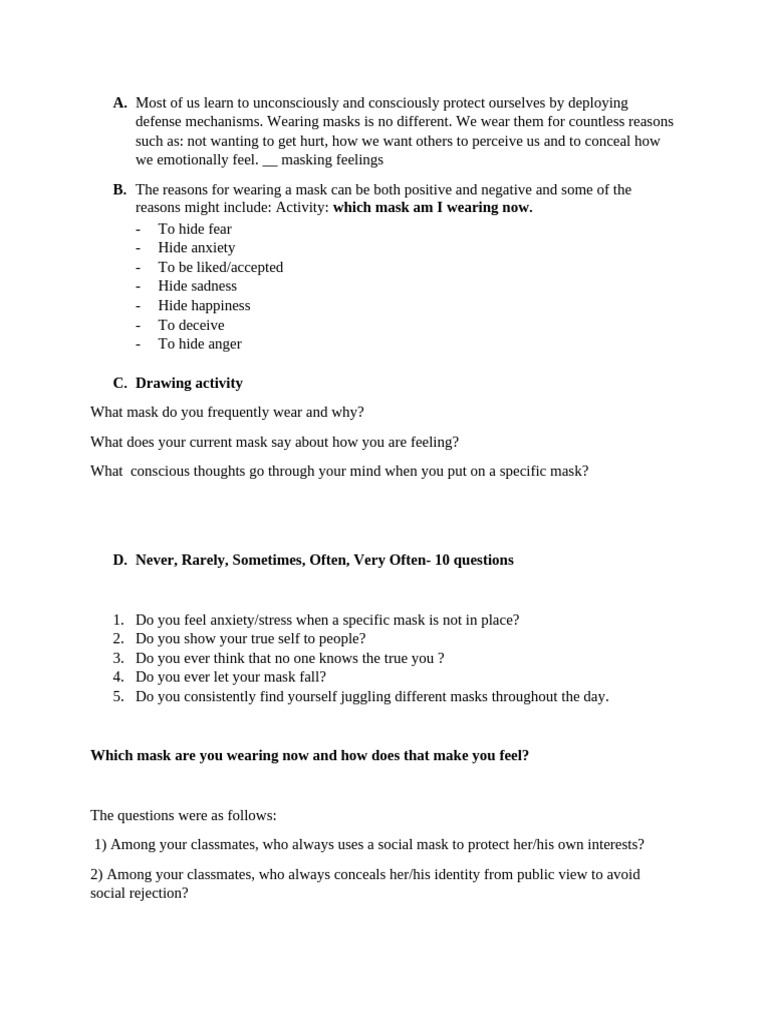 The Masks We Wear | PDF