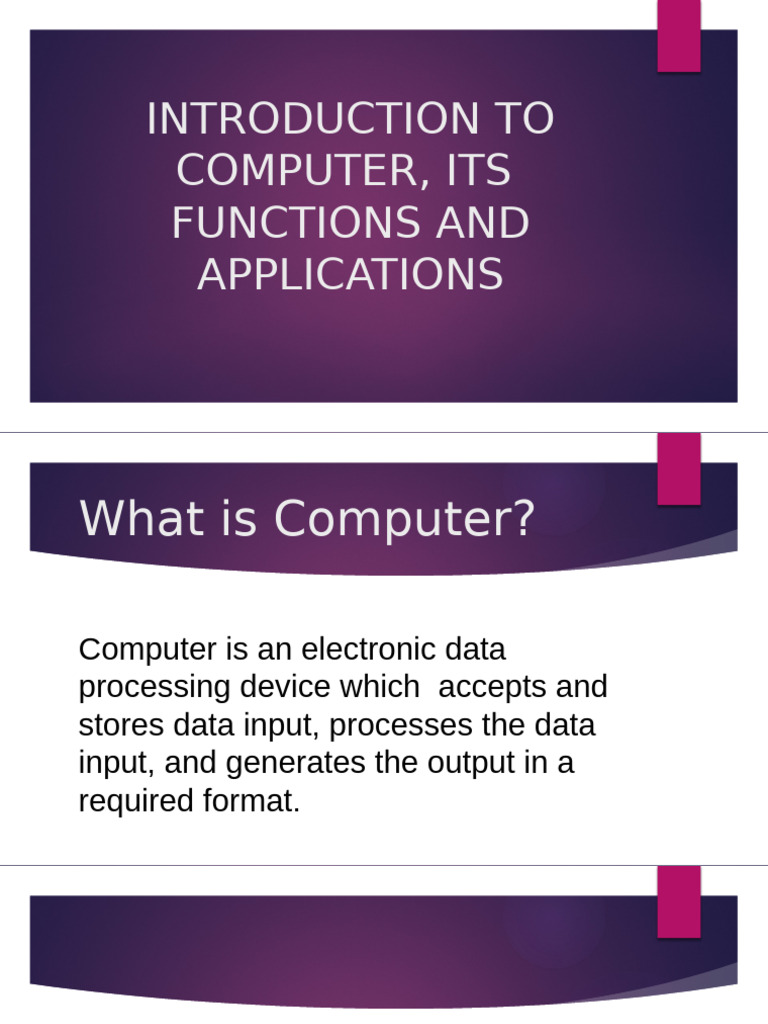 Module 1 Introduction To Computer | PDF