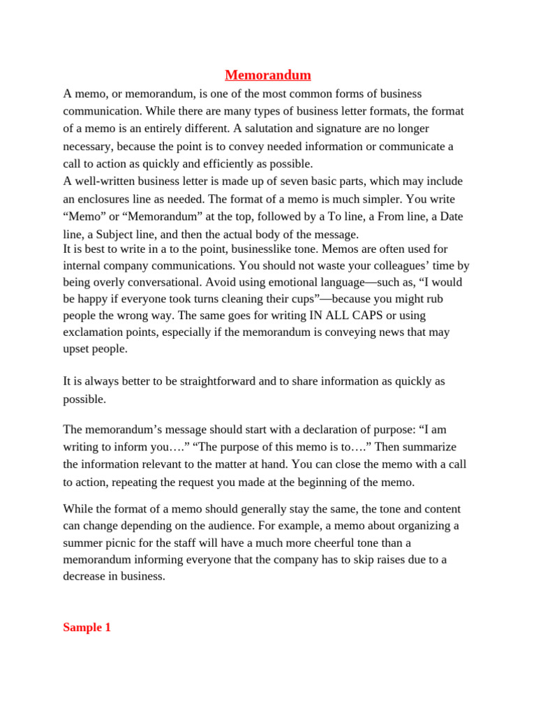 Lecture#6 (Writing-Memorandum) | PDF | Memorandum | Business