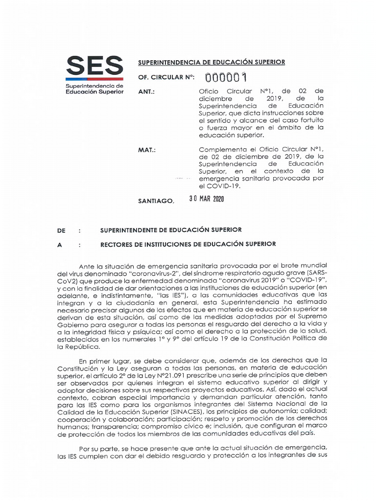 Circular N1 2020 Coronavirus | PDF