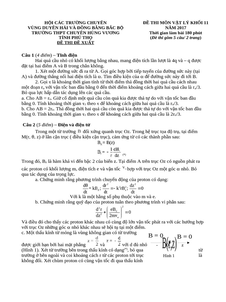 De Va Dap An de Xuat DH 2017 - CHV - Vl11 | PDF