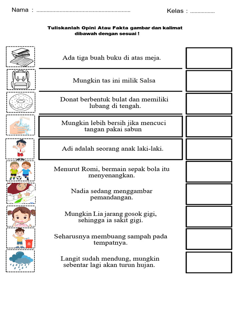 LKPD Opini Dan Fakta Bahasa Indo Kelas 2 SD Baru | PDF