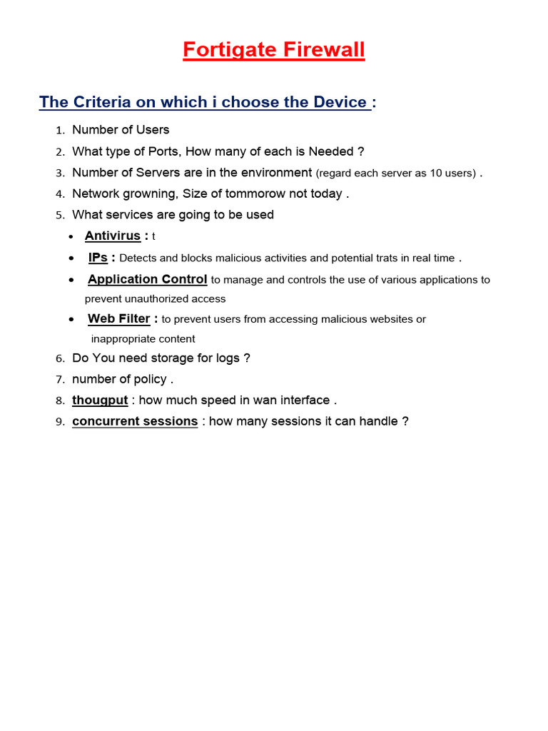 Fortigate Firewall | PDF