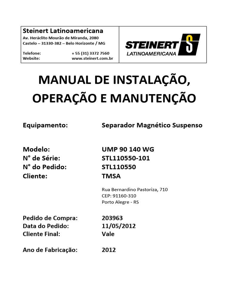 Manual de Instalação UMP 90 140 WG | PDF | Embalagem e rotulagem ...
