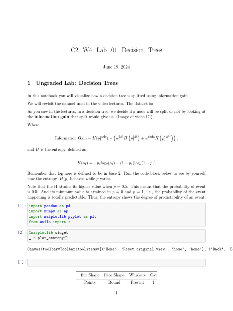 C2 W4 Lab 01 Decision Trees | PDF | Algorithms | Algorithms And Data ...