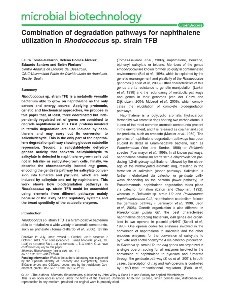Microbial Biotechnology - 2013 - Tom S Gallardo - Combination of Degradation Pathways For ...