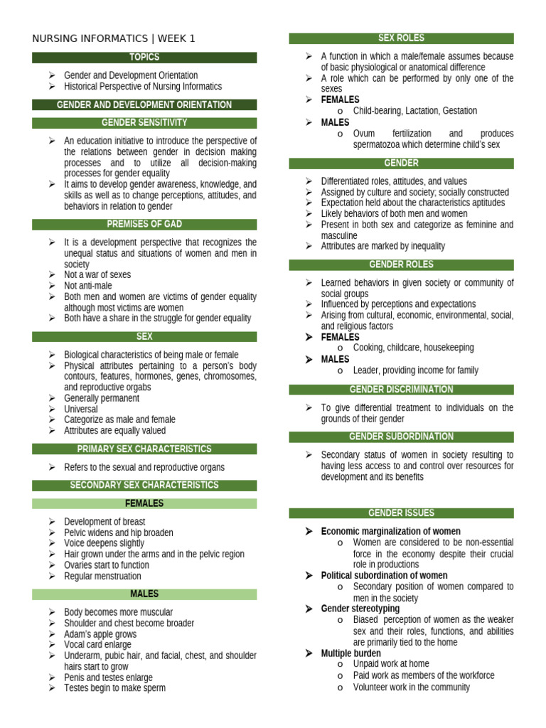 Week 1 Gender Pdf Gender Gender Studies