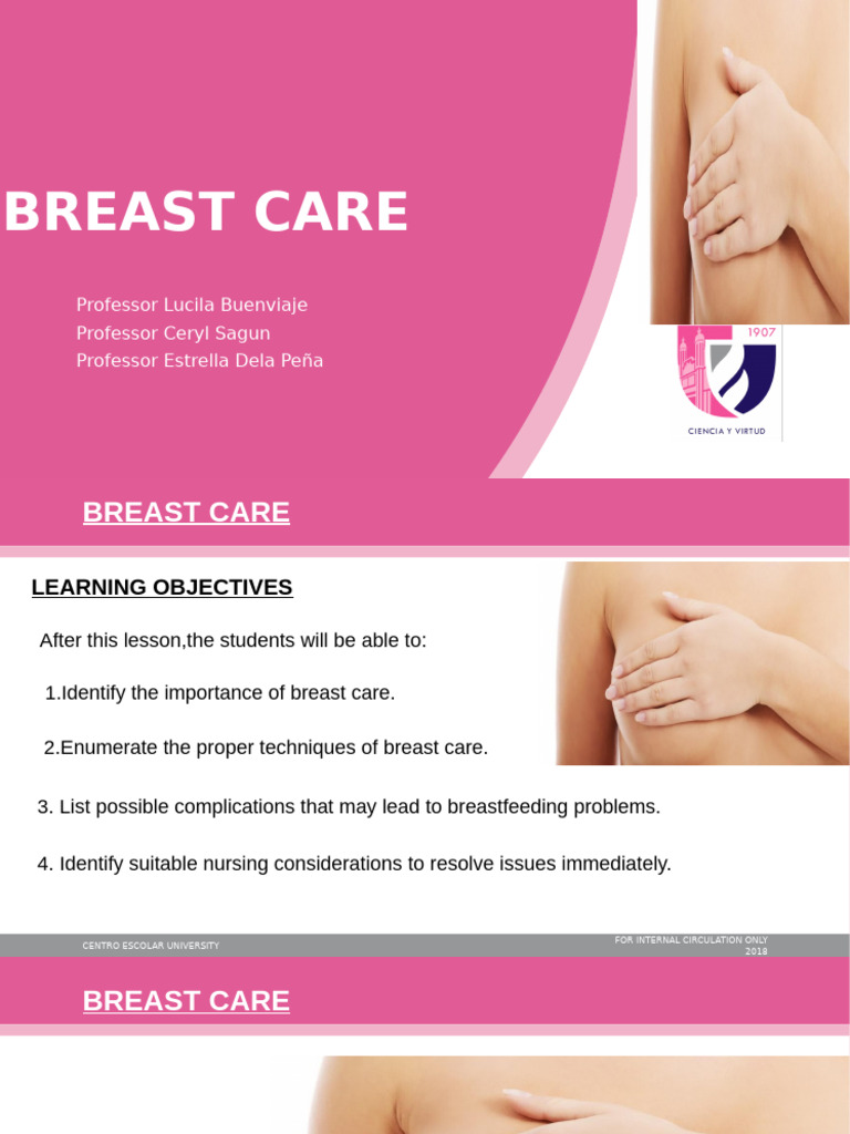 M2 Lesson 1 Breast Care | PDF | Breastfeeding | Breast