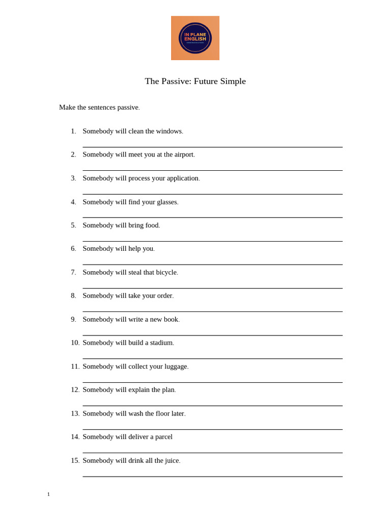 Passive Voice Future Simple | PDF