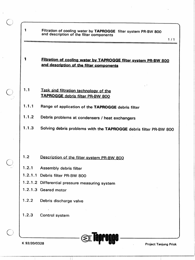 Design For Filtration of Cooling Water by Taprogge | PDF
