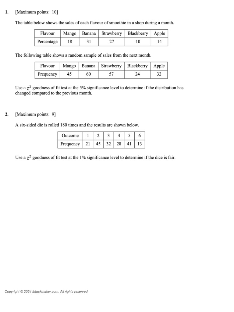 Chi Square GOF Practice | PDF