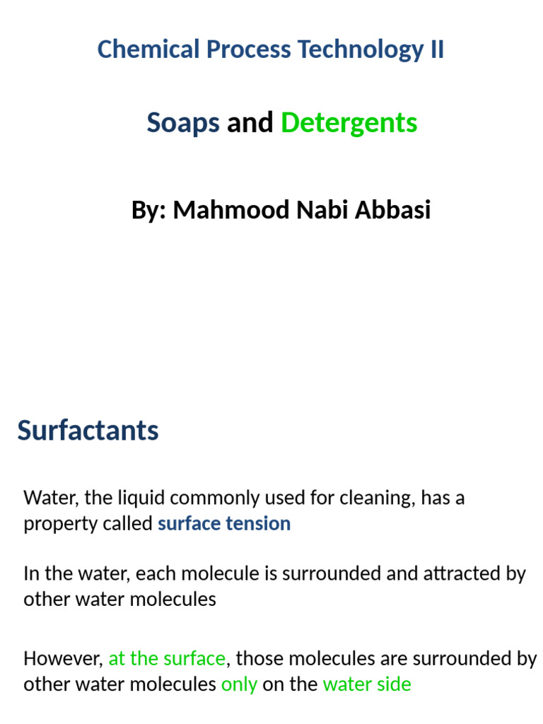 Soaps & Detergents | PDF | Detergent | Surfactant