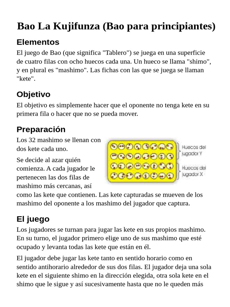 Reglas del juego Bao para principiantes | PDF