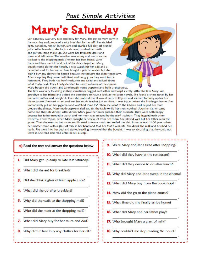 Past Simple Activities | PDF