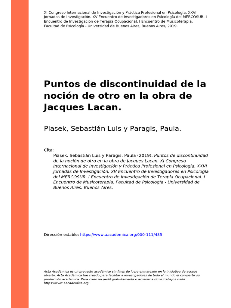 Piasek, Sebastián Luis y Paragis, Paula (2019) - Puntos de ...