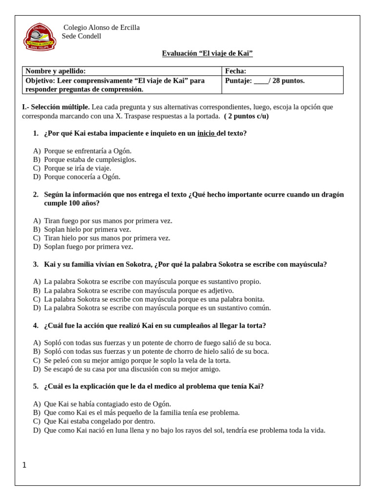 El Viaje de Kai | PDF | Caso de carta