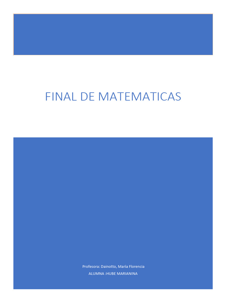 Examen Final de Matematica | PDF