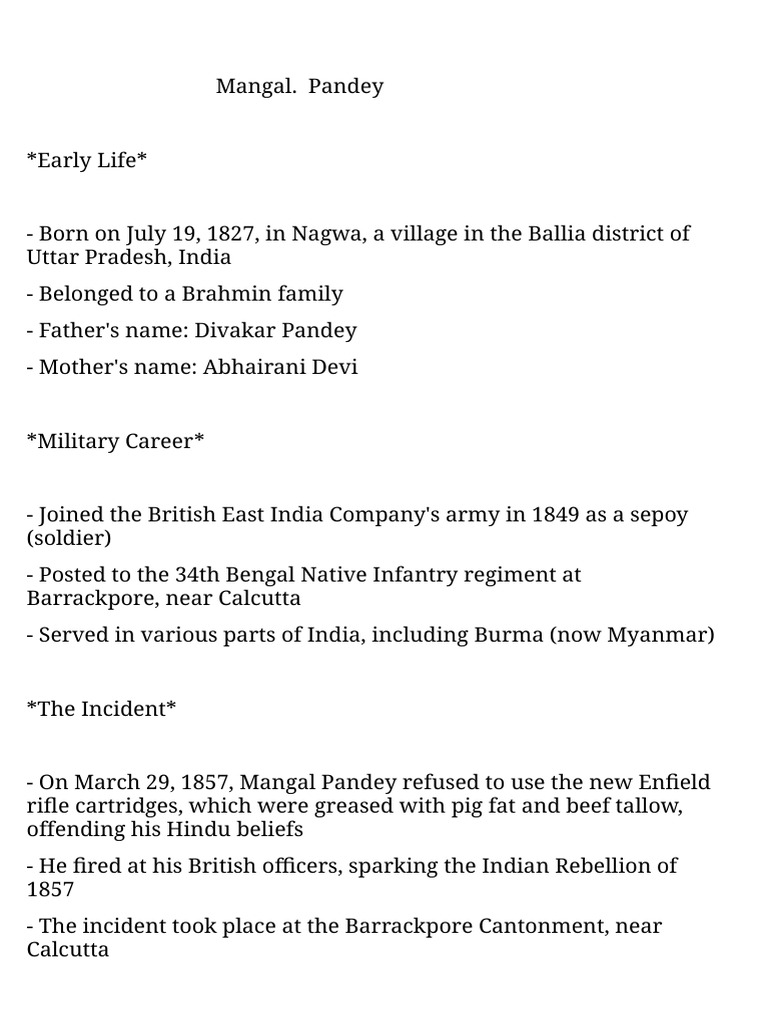 Mangal Pandey | PDF | History