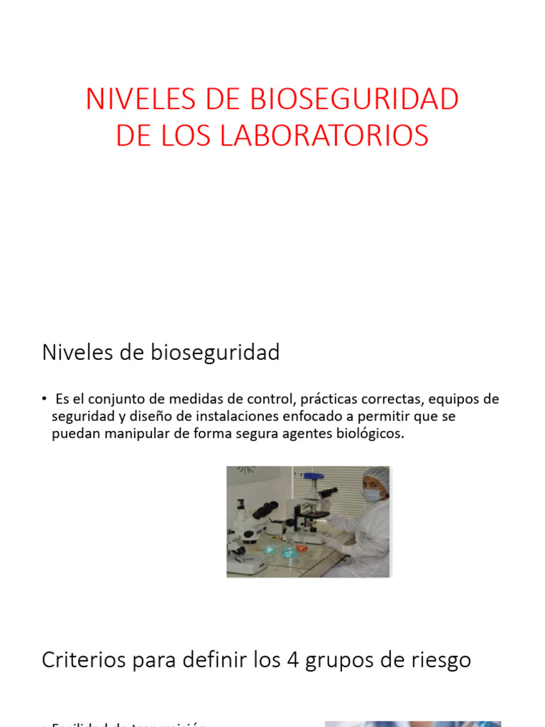 Niveles de Bioseguridad | PDF | Laboratorios | Virus