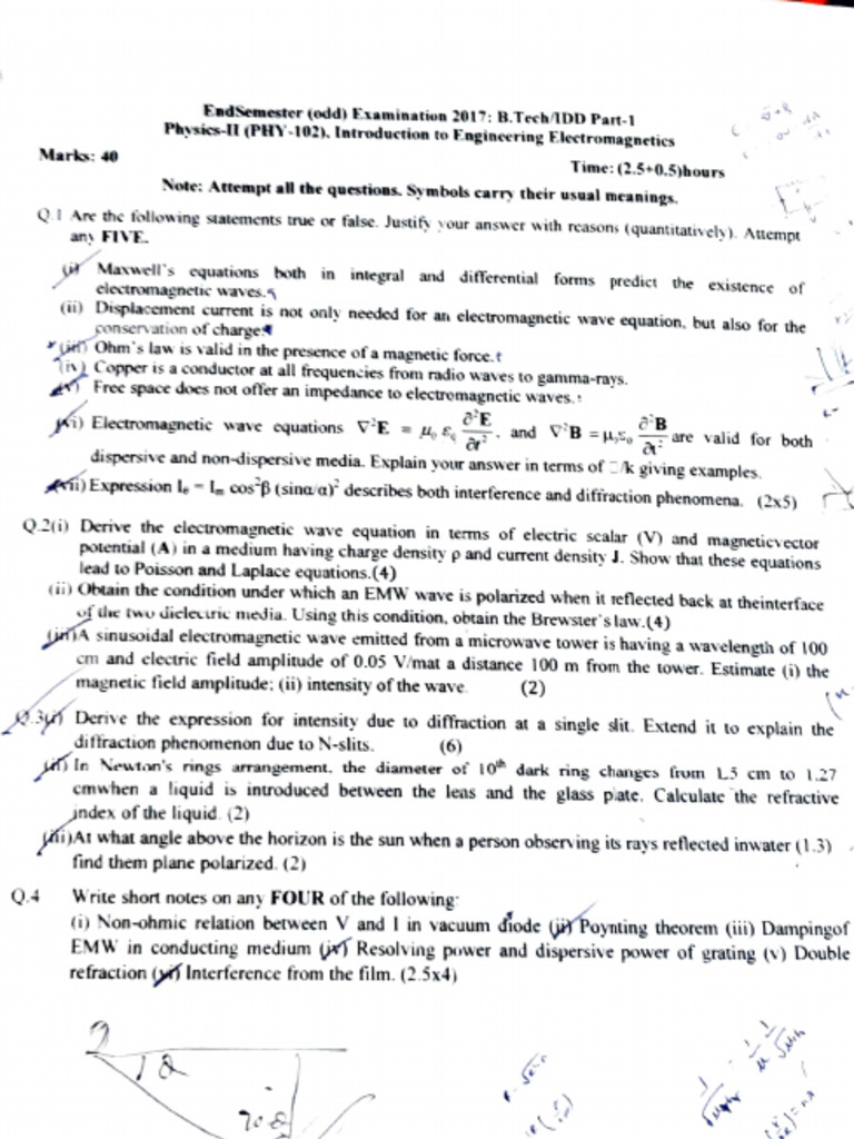 Phy-102 PYQ Old | PDF
