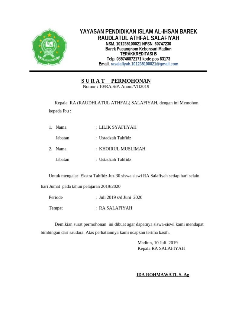 Permohonan Pelatih | PDF