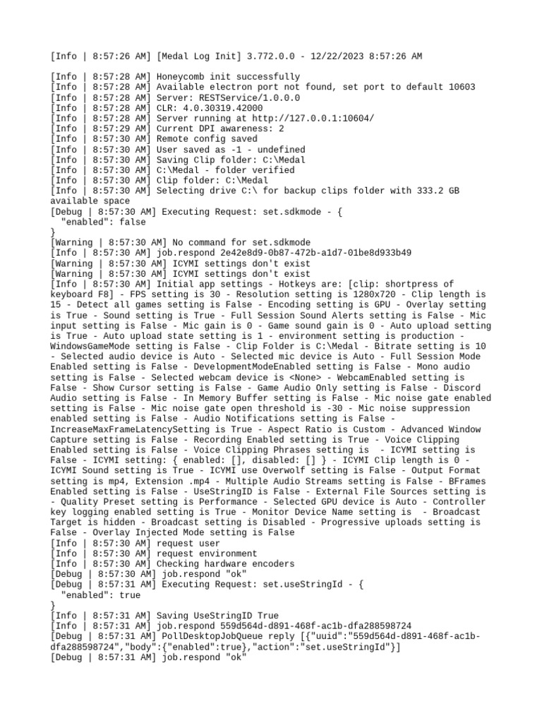 Medal App Configuration Log | PDF | Keyboard Shortcut | Graphics Processing Unit