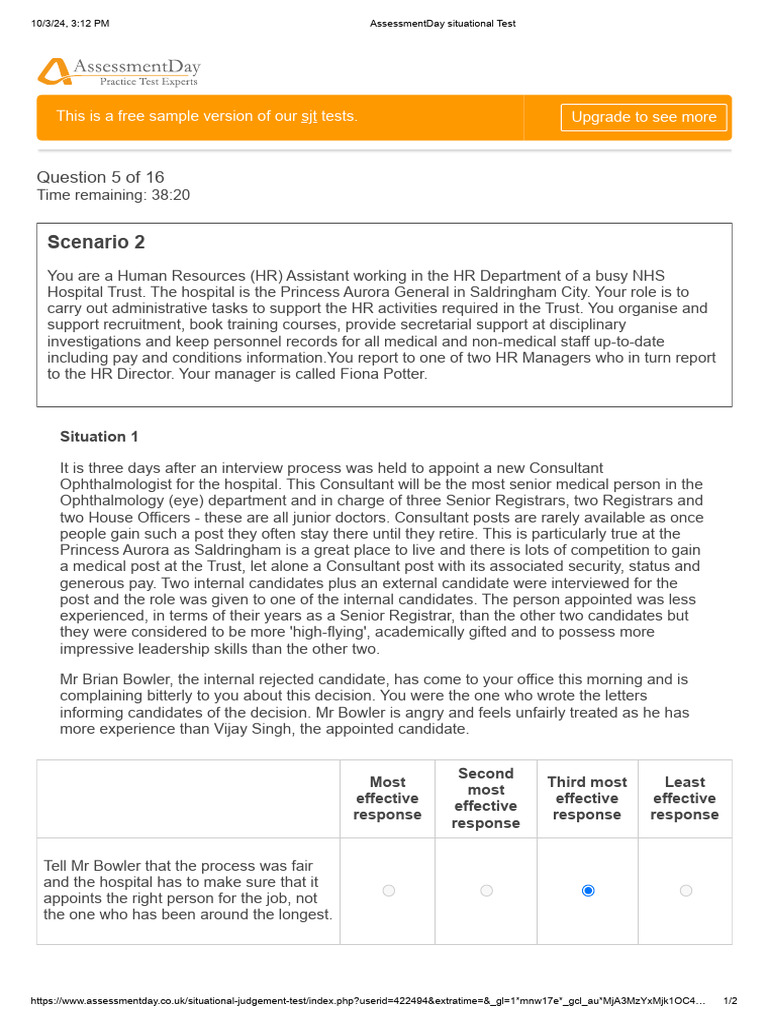 AssessmentDay Situational Test 5 | PDF | Ophthalmology