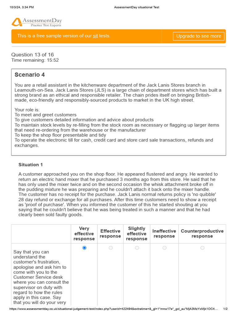 AssessmentDay Situational Test 14 | PDF | Receipt | Business