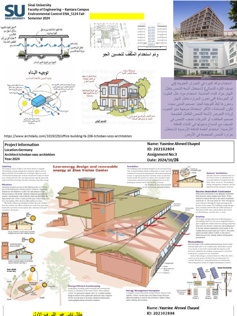 Office Building FA 206: Name: Yasmine Ahmed Elsayed ID: Assignment No: Date: 202 /10/ Project ...