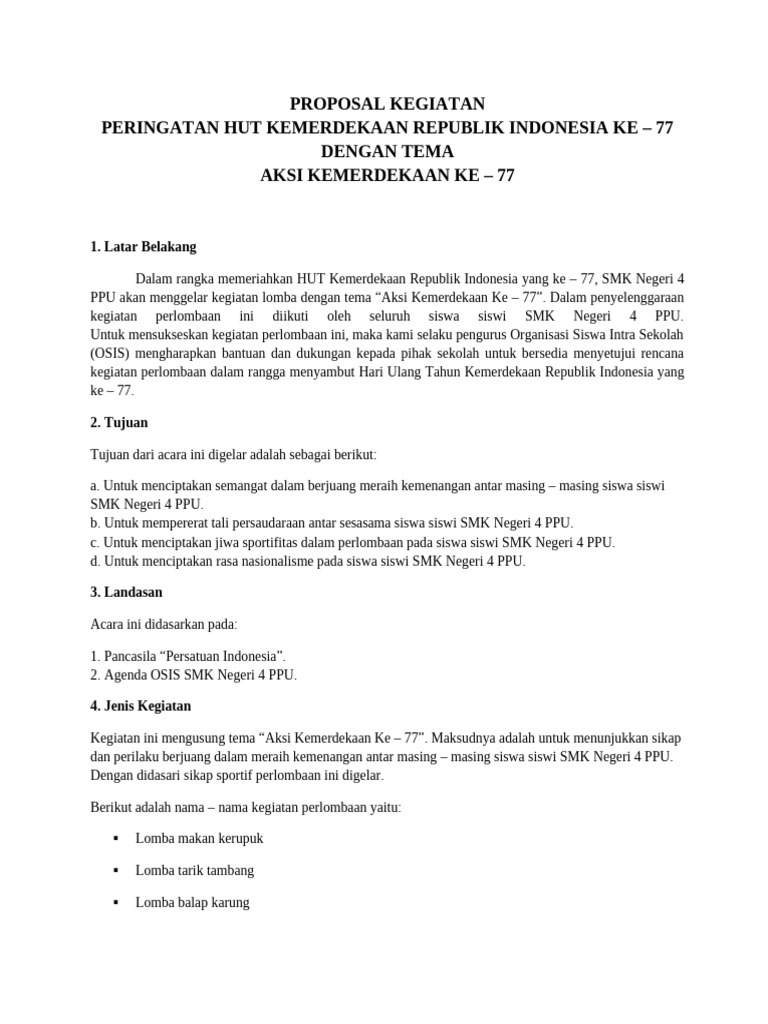 Proposal Kegiatan | PDF | Perjalanan