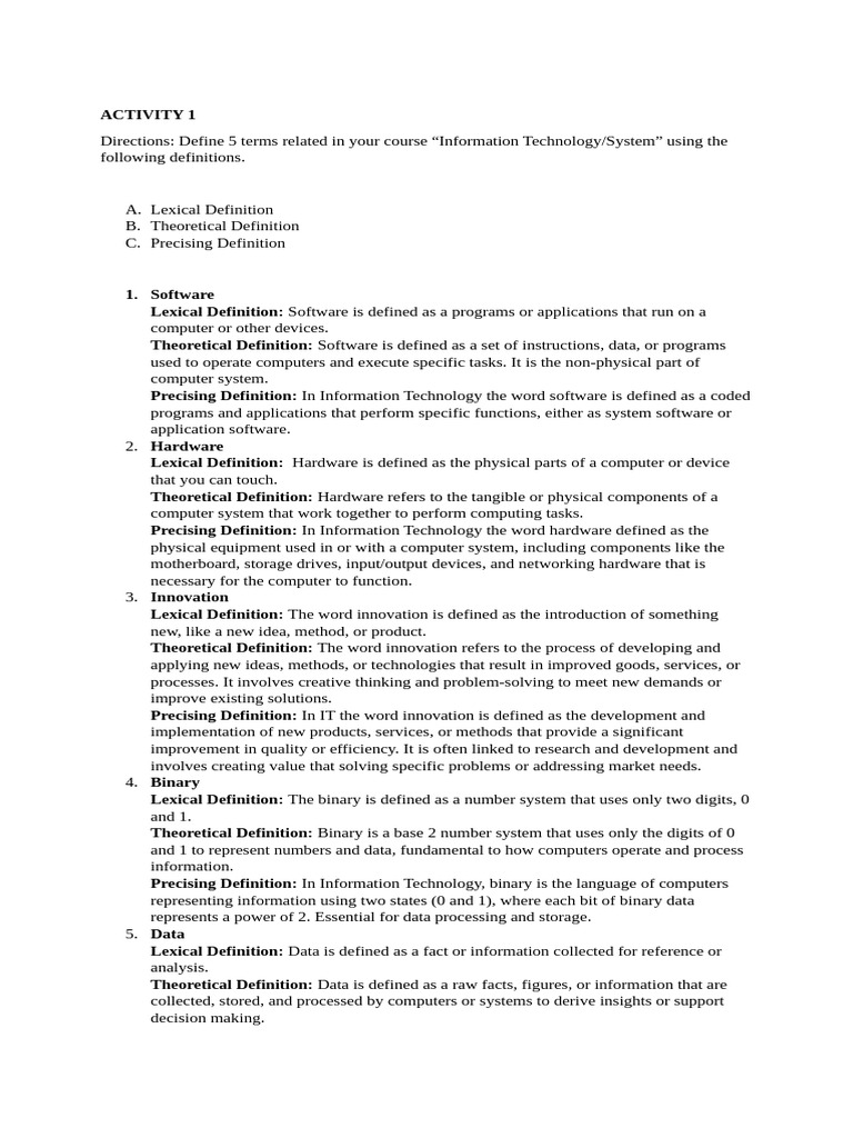Basta Activity | PDF | Software | Computer Hardware
