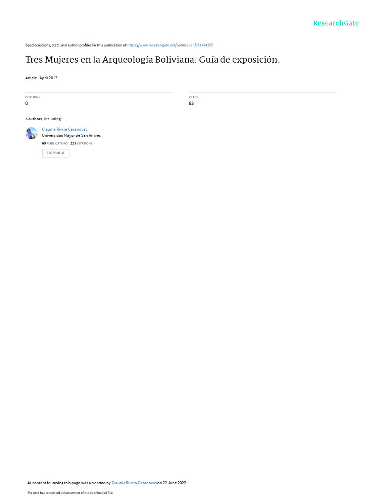 Catlogo 3 Mujeresenla Arqueologa Boliviana | PDF | Bolivia