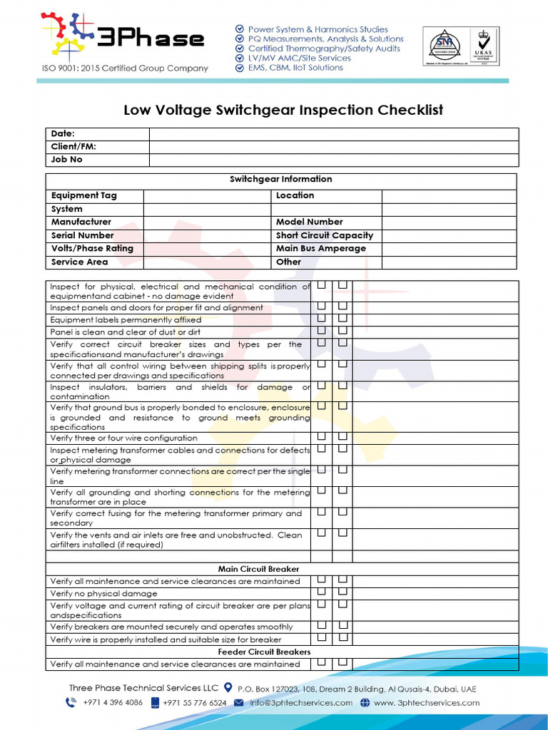 Switchgear Inspection Guide | PDF | Transformer | Relay