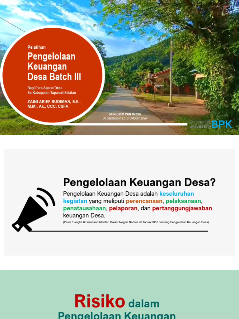 Materi H 2 Pengelolaan Keuangan Desa ZAB | PDF | Pengelolaan Keuangan & Uang | Politik
