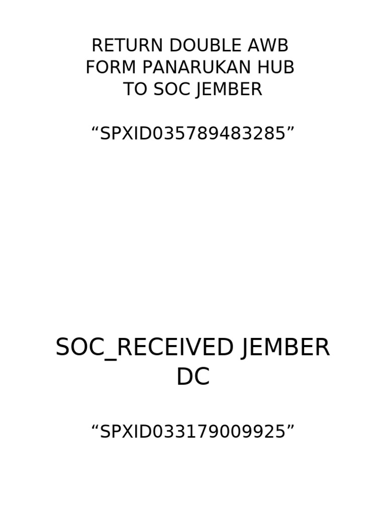 Return Double Awb | PDF