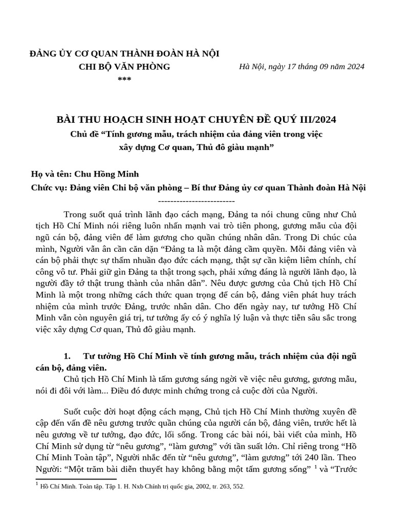 Bài Thu Ho CH | PDF