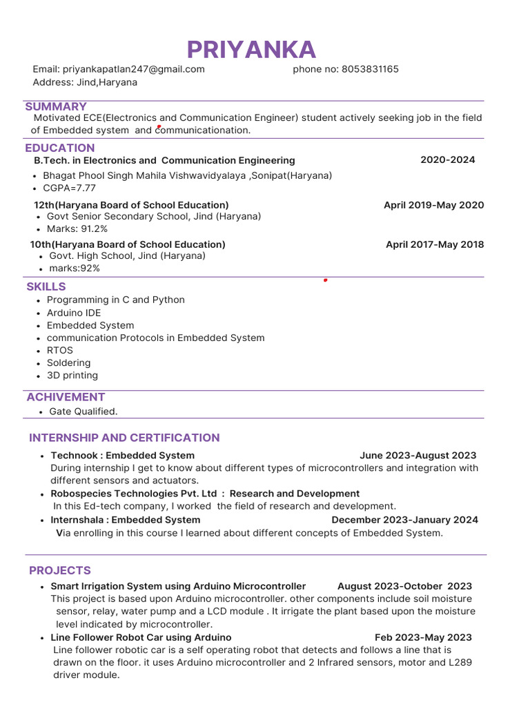 Priyanka Resume | PDF