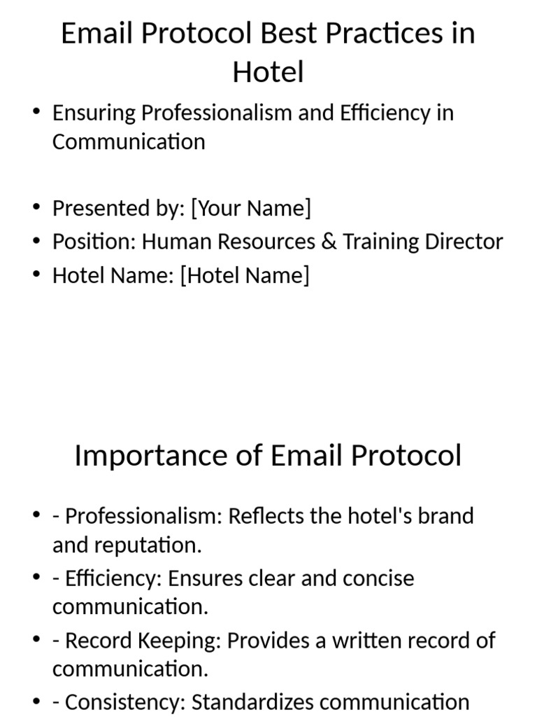 Email Protocol Best Practices in Hotel | PDF | Communication | Proofreading