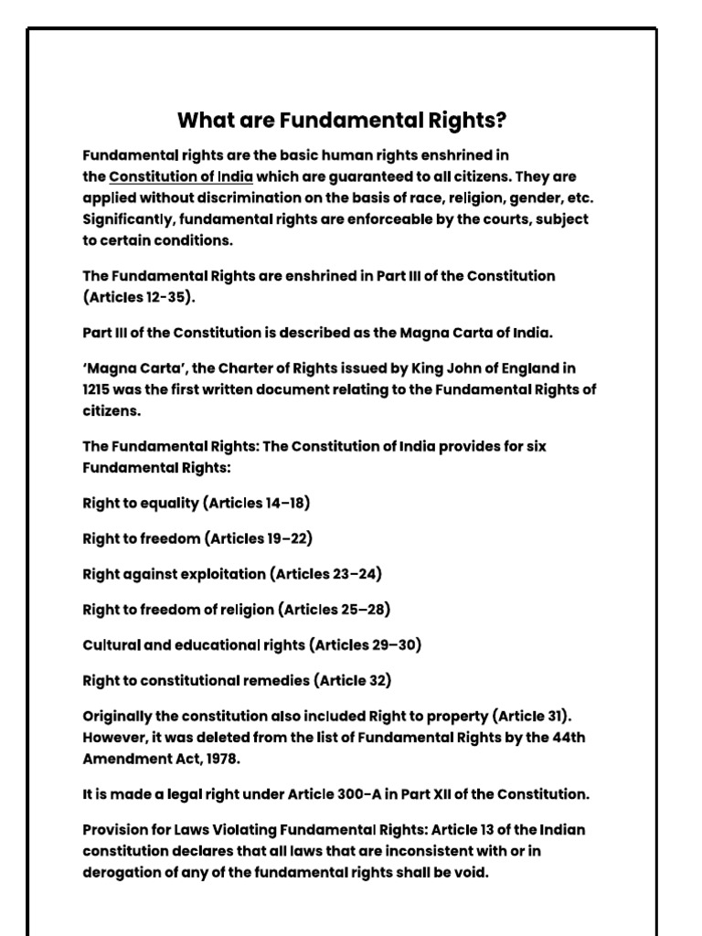 Fundamental Rights | PDF