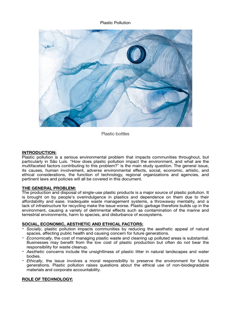 Plastic Pollution Research Pdf Pollution Waste Management