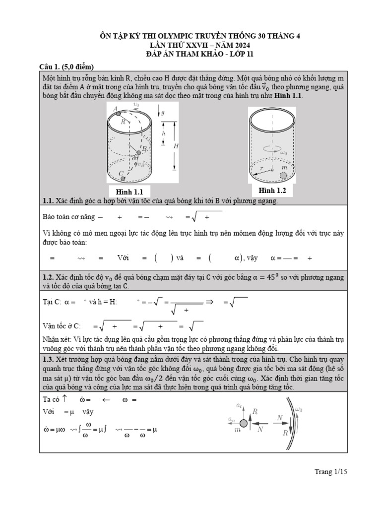 Đáp Án 11 CSVL | PDF