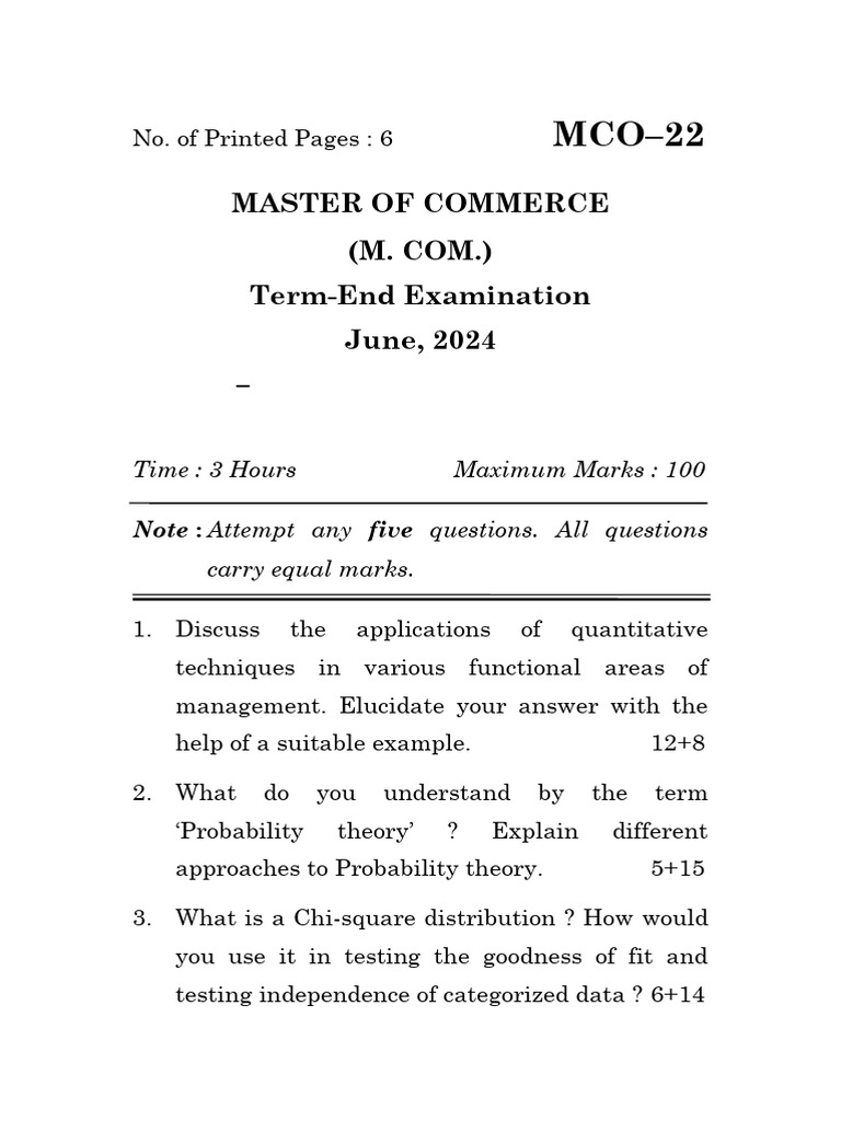 Mco 22 Pdf Statistics Statistical Theory