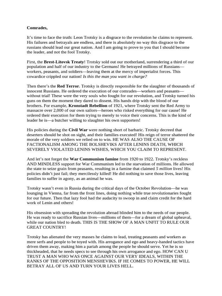 Comrades | PDF | Leon Trotsky | Vladimir Lenin