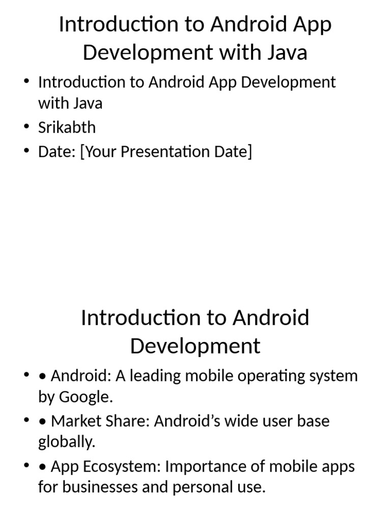 Android App Development Presentation | PDF | Android (Operating System ... Android App Development Presentation | PDF | Android (Operating System ...
