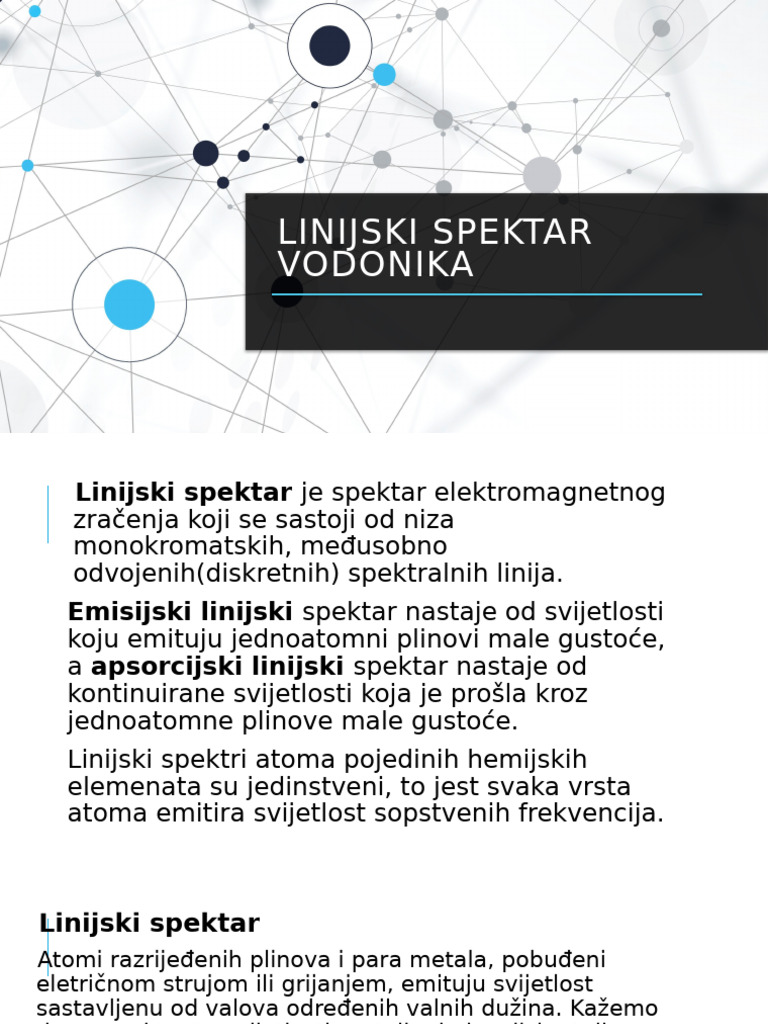 Linijski Spektar Vodonika | PDF